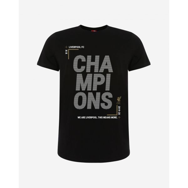 LFC Adults Premier League Champions 19-20 Black Tee | Anfield Shop